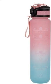 Motivační láhev na vodu 1000 ml, modrorůžová Trizand 24497