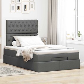 Osmanský rám postele s matrací tmavě šedá 120x200cm textil 3314080