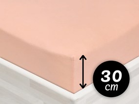 Jersey napínací prostěradlo na vysokou matraci JR-005 Světle broskvové 100 x 200 - výška 30 cm