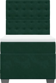 Box spring postel s matrací tmavě zelená 80 x 200 cm samet 3290777