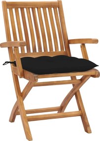 vidaXL Zahradní židle 2 ks podušky masivní teak [3062428] Barva: antracitová