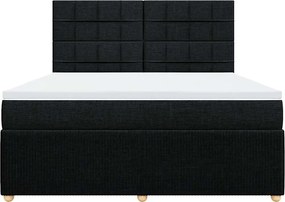 Box spring postel s matrací černá 180x200 cm textil 3292137