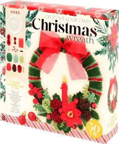 Kreativní sada CHRISTMAS WREATH pro háčkování vánočního věnce