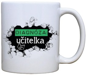 Super plecháček Keramický hrnek s potiskem diagnóza učitelka Objem a motiv: 300 ml černý lem