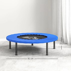 HOMCOM Fitness Trampolína Ø81 cm, Ocelová Trampolína se Zabezpečovací Podložkou a 28 Jary pro Vnitřní a Vnější Cvičení, Nosnost 100 kg, 81x81x22,5 cm…