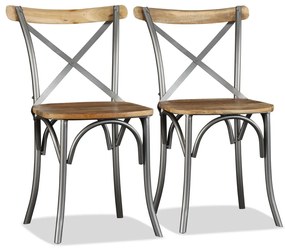 Jídelní židle 2 ks masivní mangovníkové dřevo - Default Title