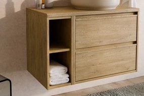 Koupelnová sestava Viola se zápustným umyvadlem a zrcadlem 60 cm dub cremona