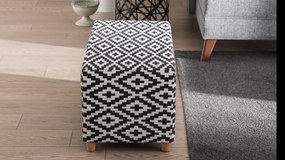 Atelier del Sofa Taburet Lotus - Black, White, Černá, Bílá