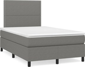 Box spring postel s matrací tmavě šedá 120x200 cm textil 3141682