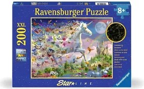 RAVENSBURGER Svítící puzzle Motýlí jednorožec XXL / 200 dílků / od 8 l