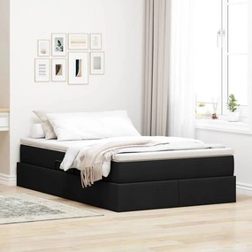 Postel s úložným prostorem a matrací Černá 120 x 200 cm 3370220