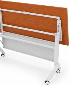 Mobilní stůl PRIMO MOVE, 140x60 cm, bílá podnož, třešeň