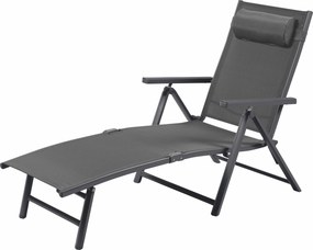 Livarno® Hliníkové polohovací lehátko Houston, antracitová