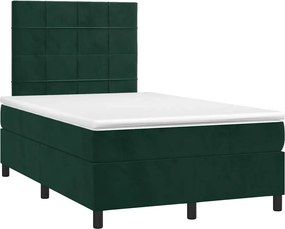 Box spring postel s matrací tmavě zelená 120x190 cm samet 3270004