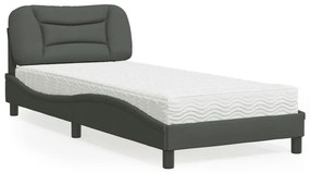 Postel s matrací Hvar tmavě šedá 80 x 200 cm textil 3208493