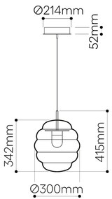 Bomma Blimp skleněné závěsné svítidlo Barva: Jantarová, Velikost: Střední, Ø 450 mm