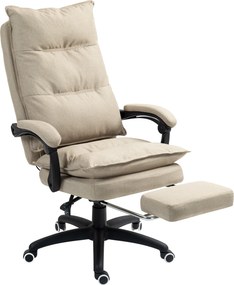 Masážní kancelářská židle Vinsetto, ergonomická židle s nastavitelnou výškou, sklápěcí opěradlo, vestavěný podnožník, ovládání pomocí kabelového ovla…