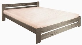 Drewmax Dřevěná postel 140x200 LK118 šedá