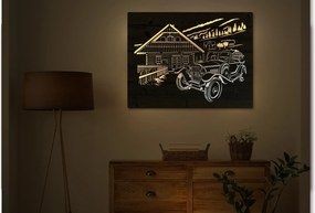 Li-Go "Veterán" světelný obraz 230V 90x60 cm provedení povrchu: dub světlý