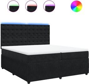 Box spring postel s matrací černá 200x200 cm samet 3294744