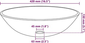 Umyvadlo z tvrzeného skla 42 cm matné 142230