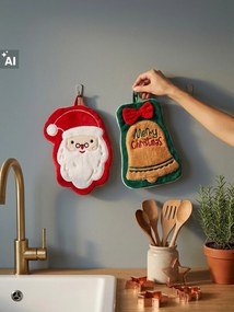Sinsay - Sada vánočních ručníků ve tvaru Santa Clause a zvonku 2 pack - vícebarevná