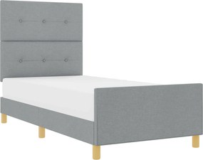 Rám postele s čelo Světle šedá 90 x 190 cm textil 3344690