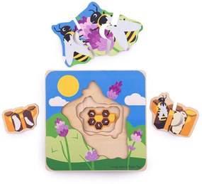 Bigjigs Toys Vkládací puzzle životní cykly včely