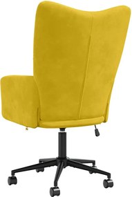 Relaxační křeslo hořčicově žluté samet 328179