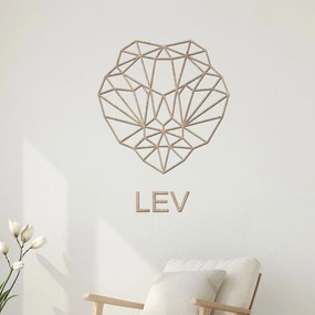 dřevo života Dřevěná samolepka na zeď znamení LEV Zvolte rozměr (cm): 60x83, Zvolte barvu dekoru: Dub Sonoma