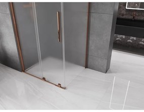 Mexen Velar, sprchový kout s posuvnými dveřmi 100 x 120 cm, 8mm sklo námraza, růžové zlato, 871-100-120-31-55