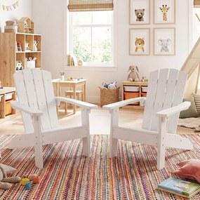 Costway Sada 2 dětských židlí Adirondack ze zahradních židlí HIPS s ergonomickou