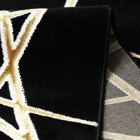 Dywany Łuszczów, Kusový koberec Allure 1964 black/gold, 140x190, černá, kancelář