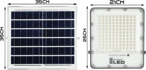 LED Stmívatelný solární reflektor LED/150W/3,2V 5000K 15000 mAh IP65 černá + DO