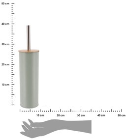WC kartáč Timeless, mátová/s dřevěnými a chromovými prvky
