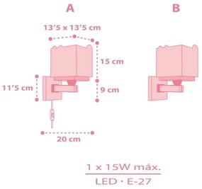Dalber 63119S - Dětské nástěnné svítidlo JUNGLE 1xE27/15W/230V růžová