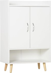 HOMCOM Moderní botník se 2 dveřmi a 4 policemi pro 12 párů bot, ideální do předsíně, obývacího pokoje, ložnice 60x30x92 cm Bílý | Aosom