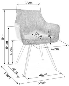 Jídelní židle Tansy, šedá