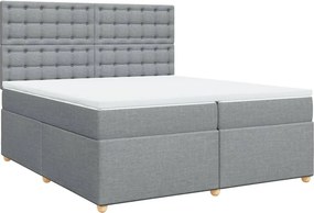 Box spring postel s matrací světle šedá 200 x 200 cm textil 3291401