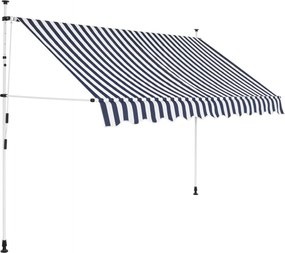 vidaXL Ručně zatahovací markýza 250 cm [143689] Barva: Modro-bílá