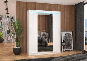 Posuvná skříň se zrcadlem a LED osvětlením INESS 150