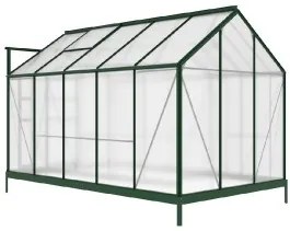 IWHOME Zahradní skleník DEMETER A101-D 5,93m&sup2; green 201x190x312 cm PC 4 mm + základna IWH-10270004