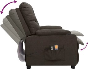 Elektrické masážní křeslo taupe textil 3098859