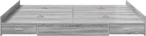Rám postele s úložným prostorem s čelo Šedá Sonoma 200 x 200 cm 3335266