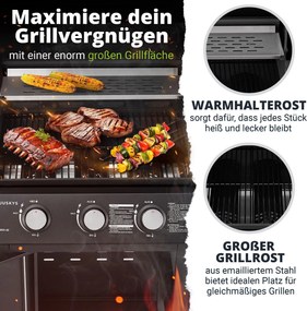 Juskys Plynový gril Louisiana se třemi hořáky