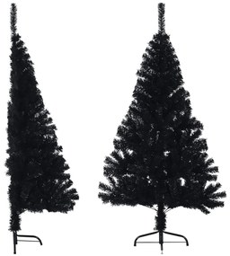 344675 vidaXL Umělý poloviční vánoční stromek se stojanem černý 120 cm PVC