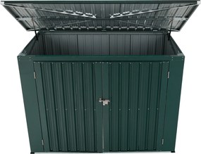 Ocelový box na dva odpadkové koše, zelená, RUBIS