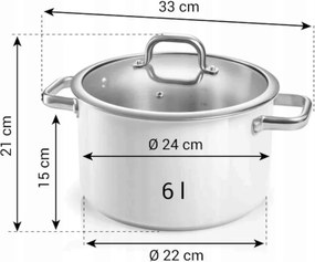 Hrnec v sadě s poklicí o objemu 6 litrů