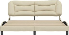 Rám postele bez matrace Hvar krémový 180 x 200 cm textil 3207791