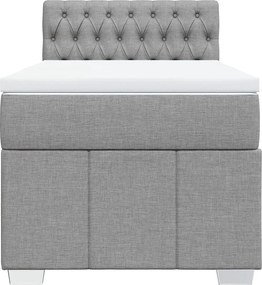 Box spring postel s matrací světle šedá 80 x 200 cm textil 3289202